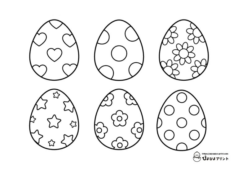 Easter egg【Spring Coloring Page】 | ぴよぴよプリント